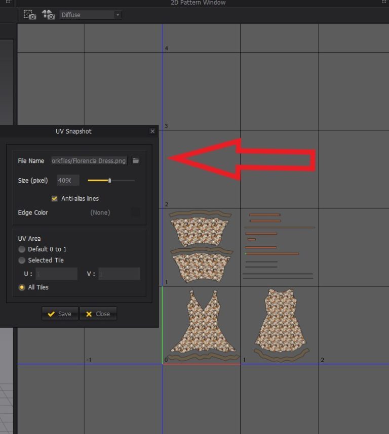 How to save UV templates in Marvelous Designer. - Nelmi3D